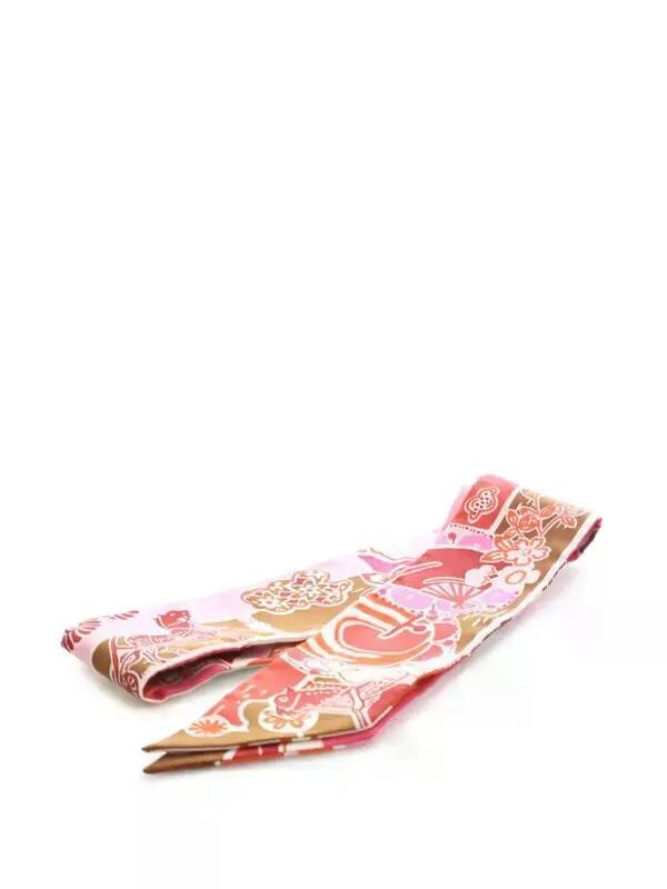 Hermès 2000-2026 Bingata Silk Twilly Scarf Scarves - Pink