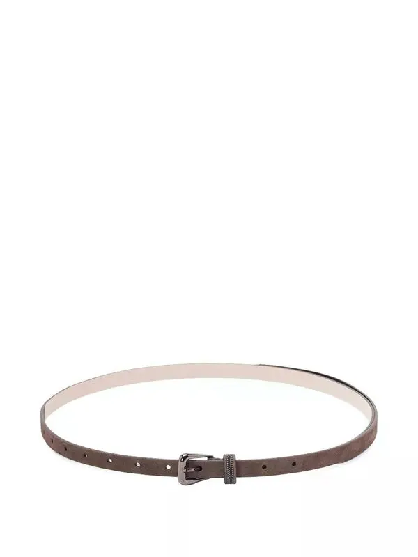 Brunello Cucinelli Beaded Leather Belt - Brown
