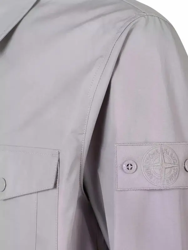 Stone Island Logo-patch Overshirt - Purple