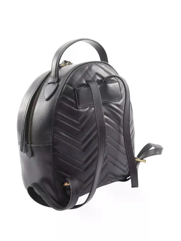 Gucci Small Gg Marmont Matelasse Leather Backpack - Black