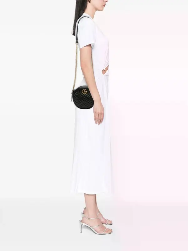 Gucci Mini Gg Marmont Matelassé Leather Round Crossbody Bag - Black