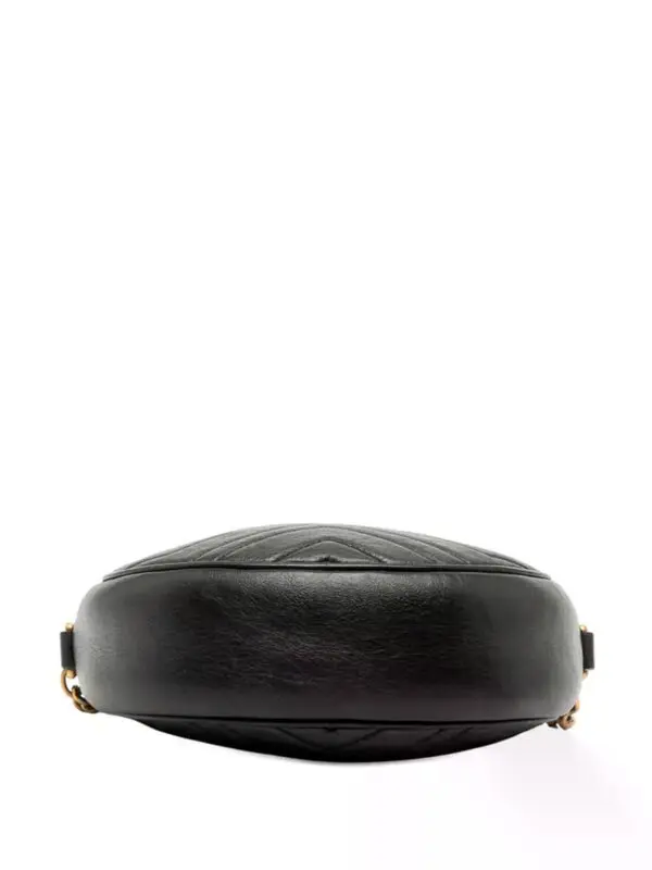 Gucci Mini Gg Marmont Matelassé Leather Round Crossbody Bag - Black