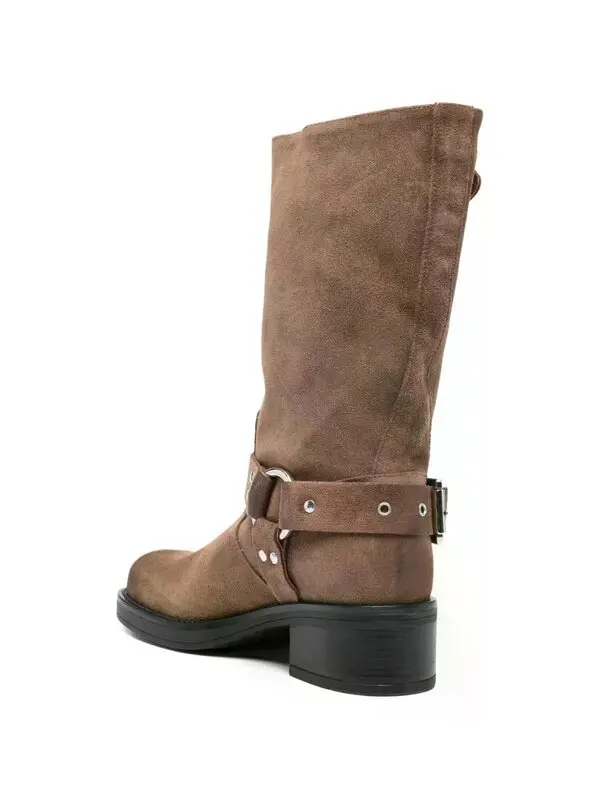 GISEL MOIRE Buckle-strap Boots