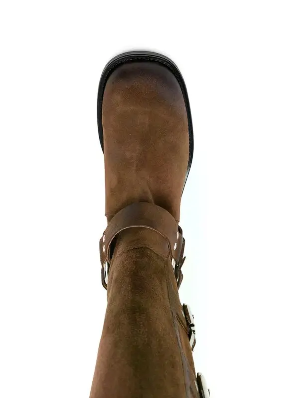 GISEL MOIRE Buckle-strap Boots