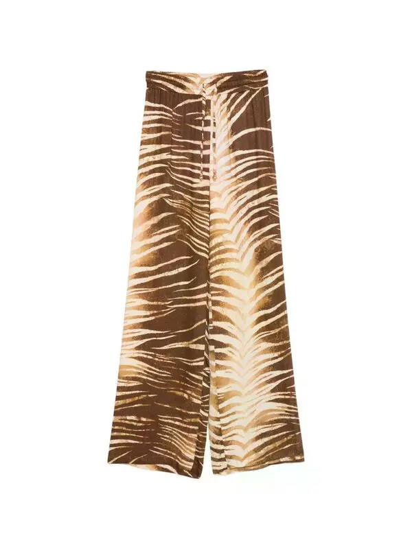 Just Cavalli Print Detail Palazzo Trousers - Neutrals