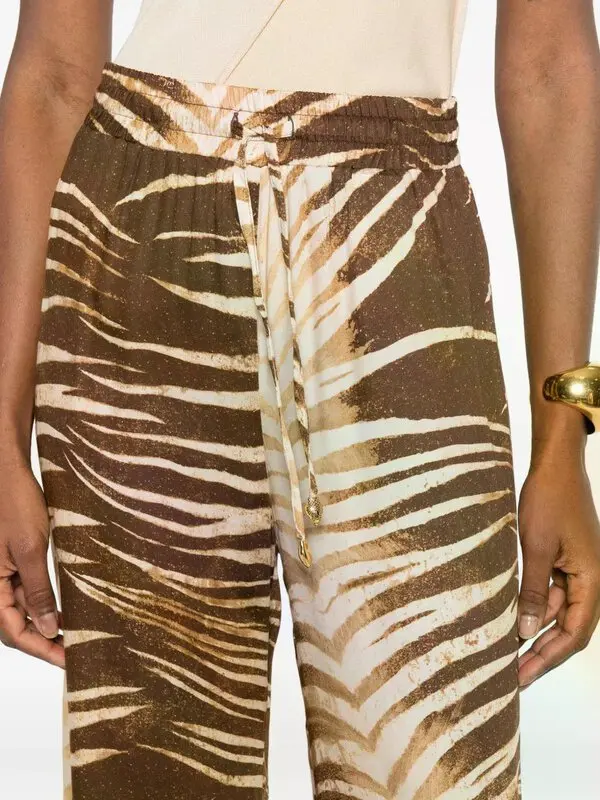 Just Cavalli Print Detail Palazzo Trousers - Neutrals