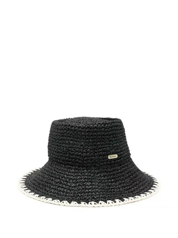 Barbour Camille Contrasting-trim Fedora Hat - Black