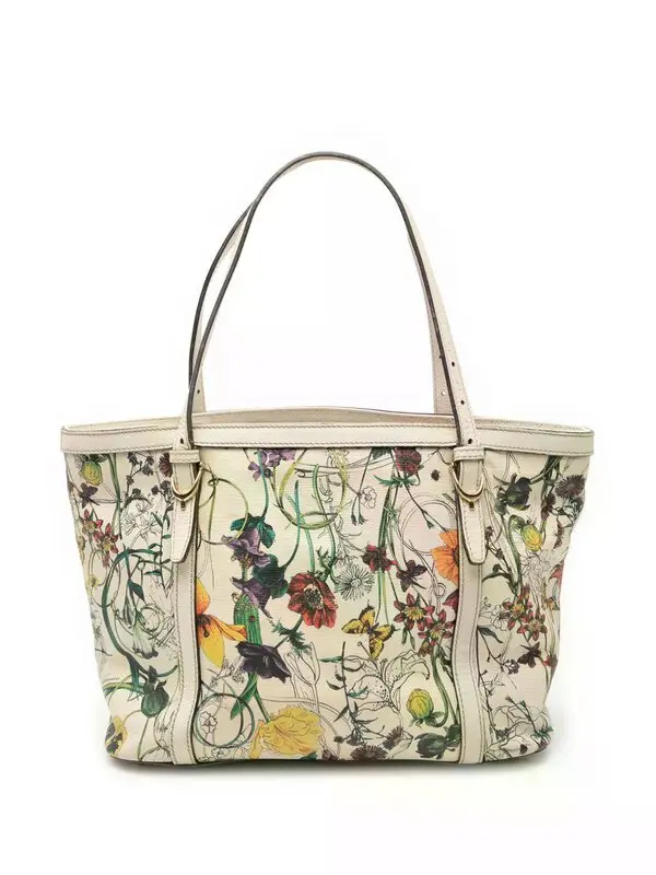 Gucci Leather Flora Tote Bag