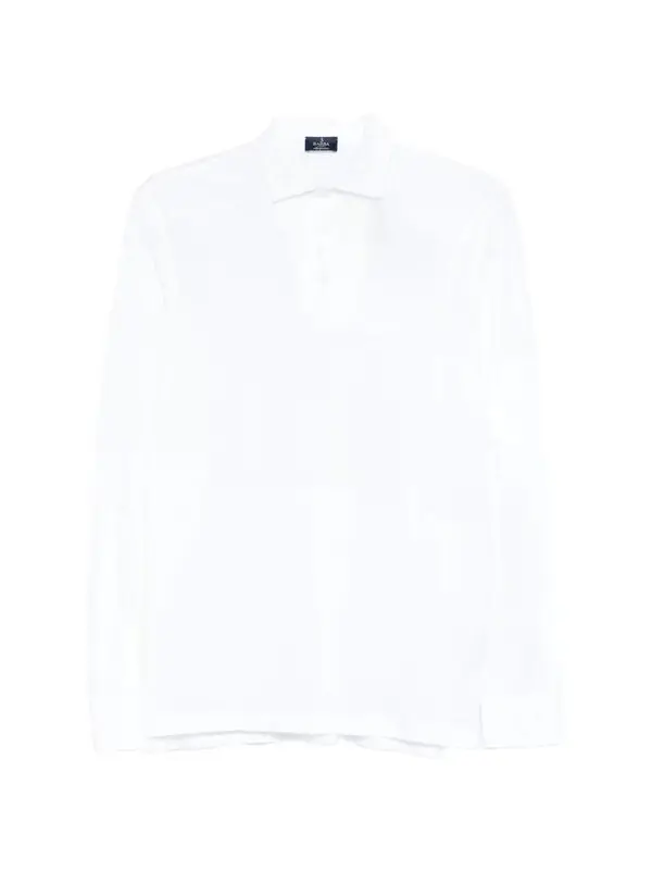 BARBA NAPOLI Long-sleeve Polo Shirt - White