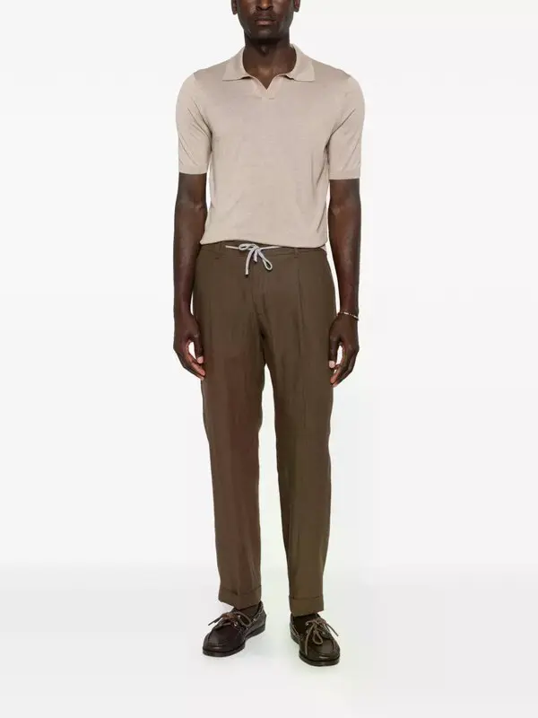 BARBA NAPOLI Collared Short-sleeve Sweater