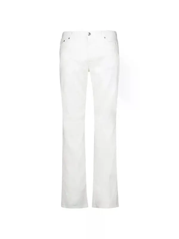 120% Lino Slim-fit Trousers - White