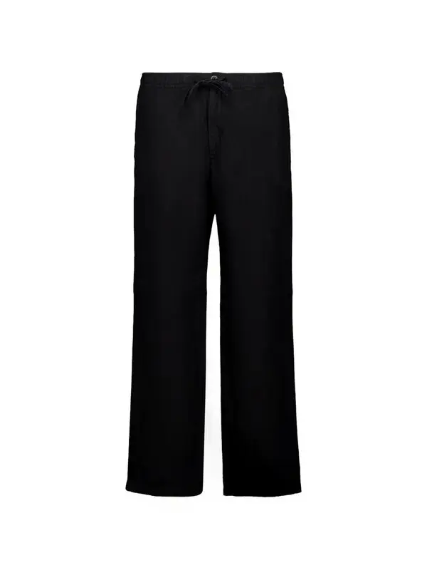 120% Lino Drawstring Trousers - Black