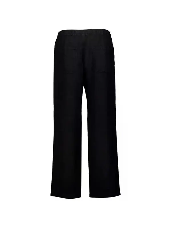 120% Lino Drawstring Trousers - Black