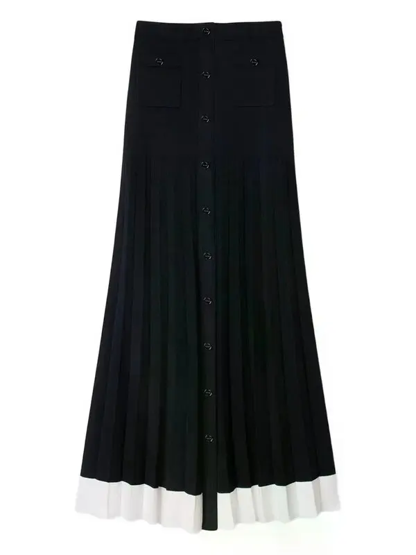 Sandro Pleated Button-front Midi Skirt