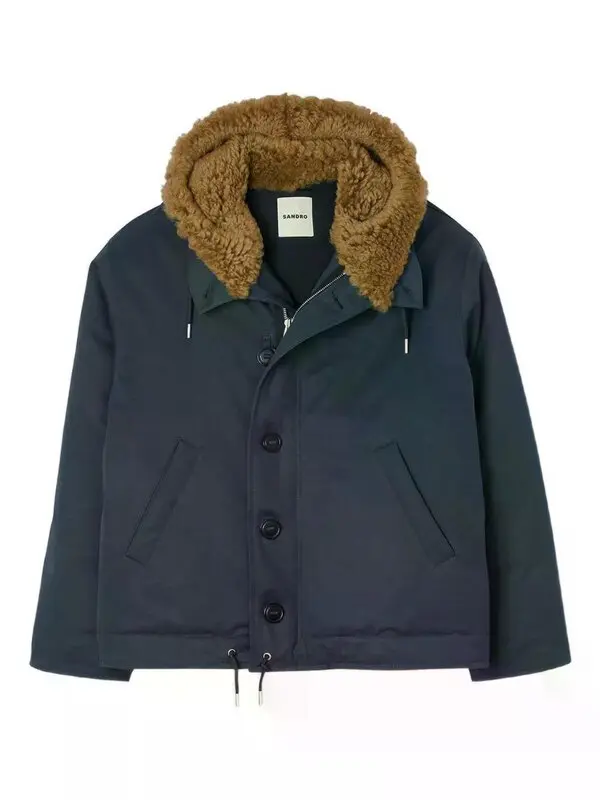 Sandro Fur-trim Button Jacket