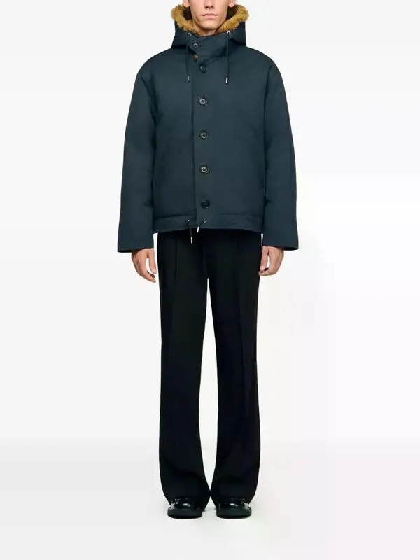 Sandro Fur-trim Button Jacket