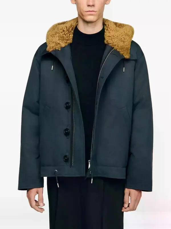Sandro Fur-trim Button Jacket