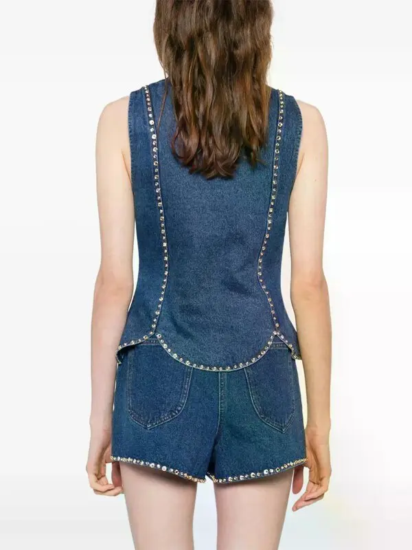 Sandro Rhinestone-embellished Gilet - Blue