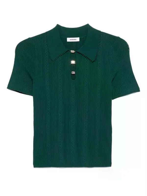 Sandro Jersey Polo Top