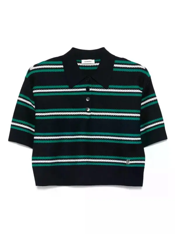 Sandro Striped Polo Top