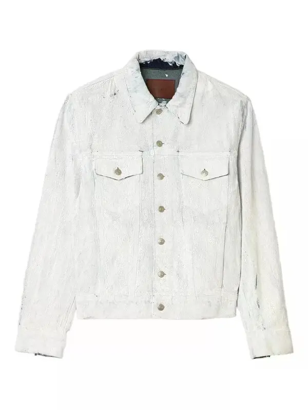 Sandro Crackle-effect Denim Jacket