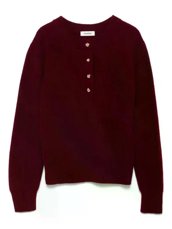Sandro Ribbed Button-embellished Sweater