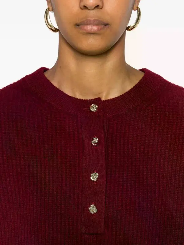 Sandro Ribbed Button-embellished Sweater