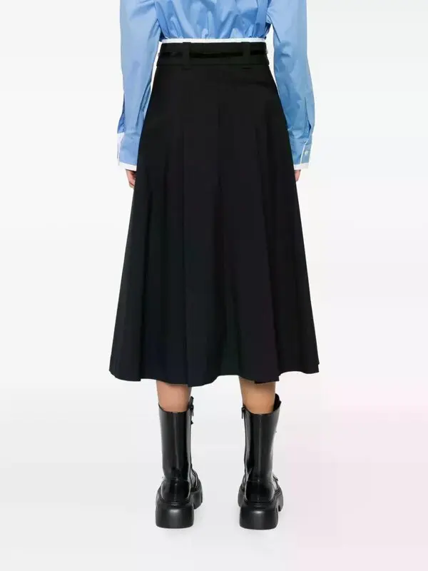 Maje Belted Midi Skirt