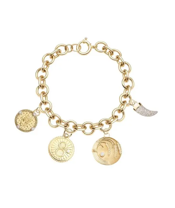 FOUNDRAE Infinite Gratitude And La Loba Claw Link Bracelet - Mixed Gold