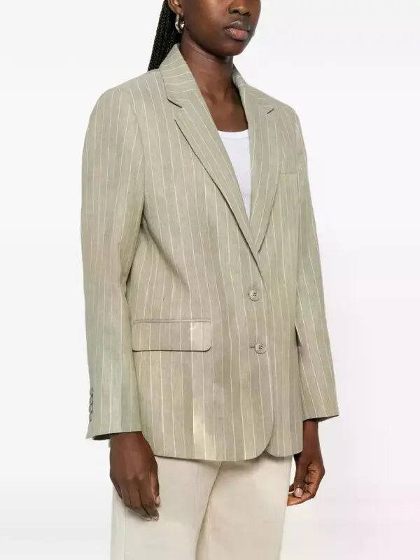 Maje Pinstripe Pattern Blazer - Neutrals