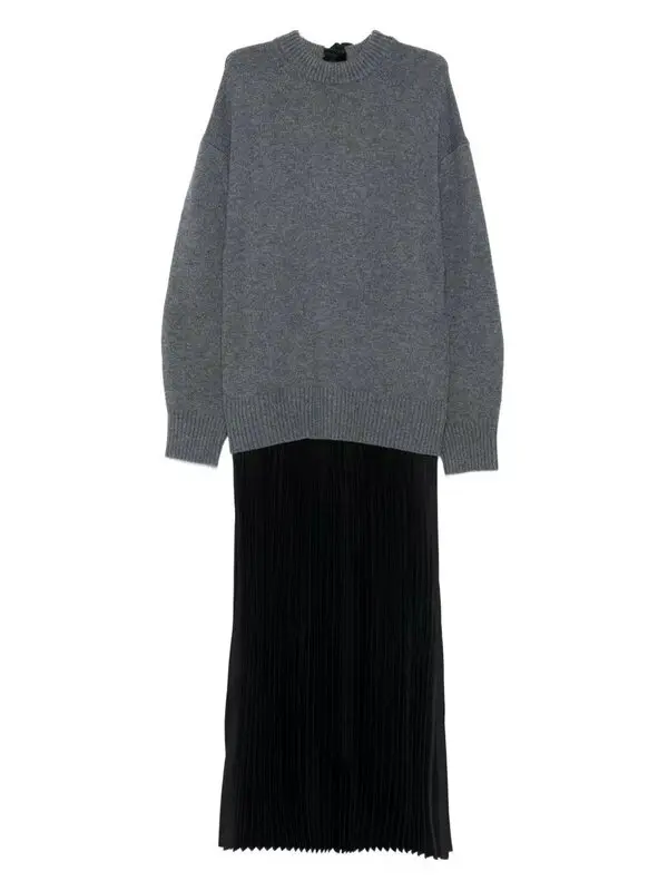 Maje Pleated Sweater Dress