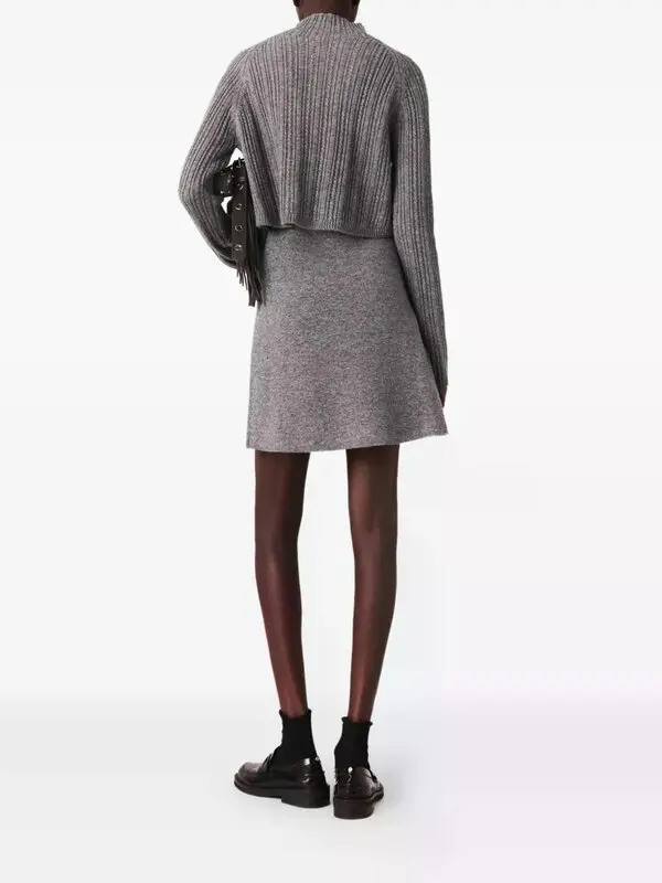 Maje Layered Mini Sweater Dress