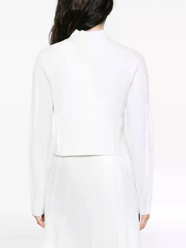 Maje Short-zip Ribbed Sweater - White
