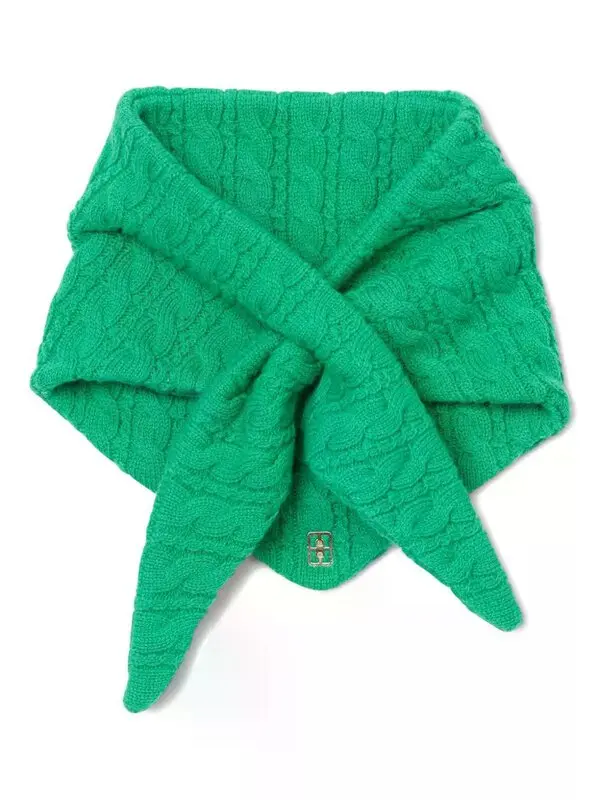 Sandro Cable-knit Scarf - Green