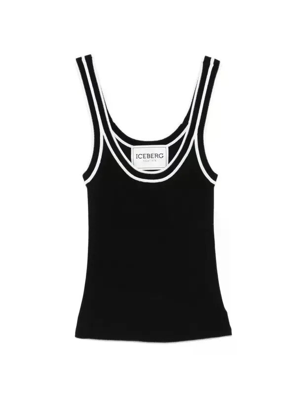Iceberg Striped Knit Top - Black