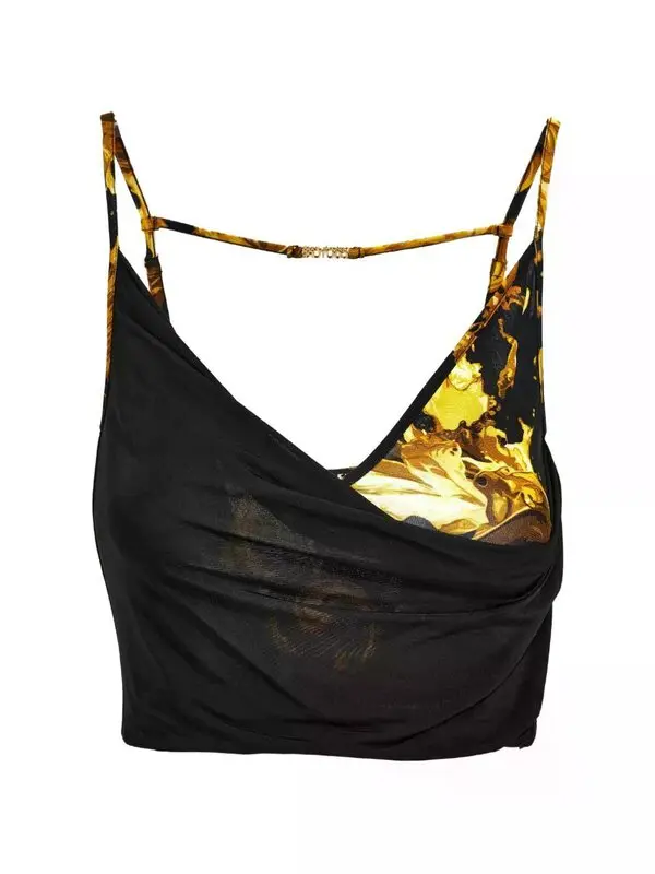 Versace Printed Draped Tank Top
