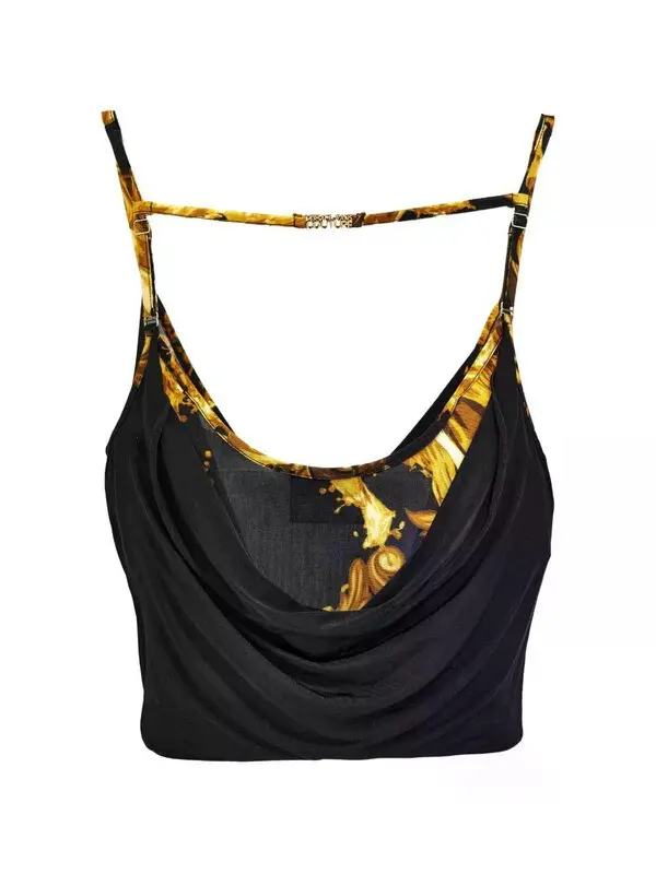 Versace Printed Draped Tank Top