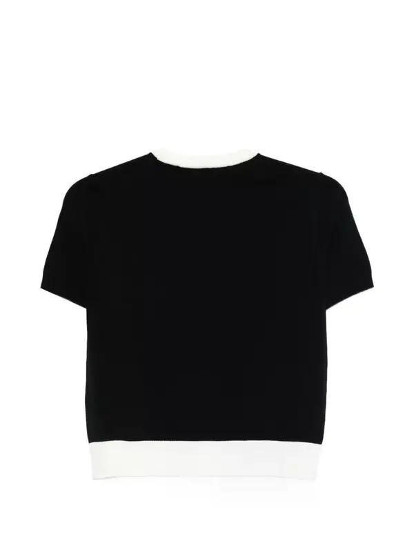 Iceberg Ribbed Trim Top - Black