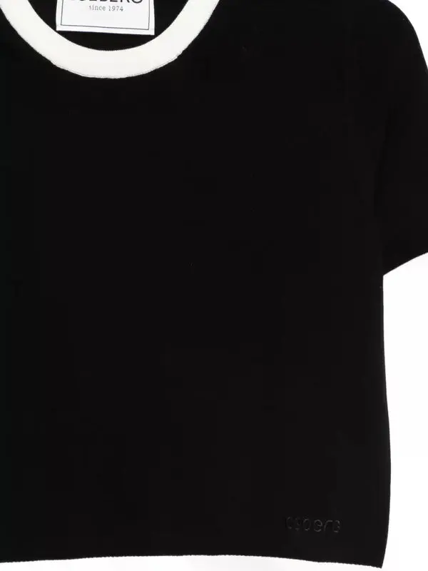Iceberg Ribbed Trim Top - Black