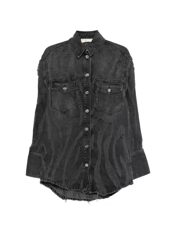 Blumarine Distressed Denim Shirt