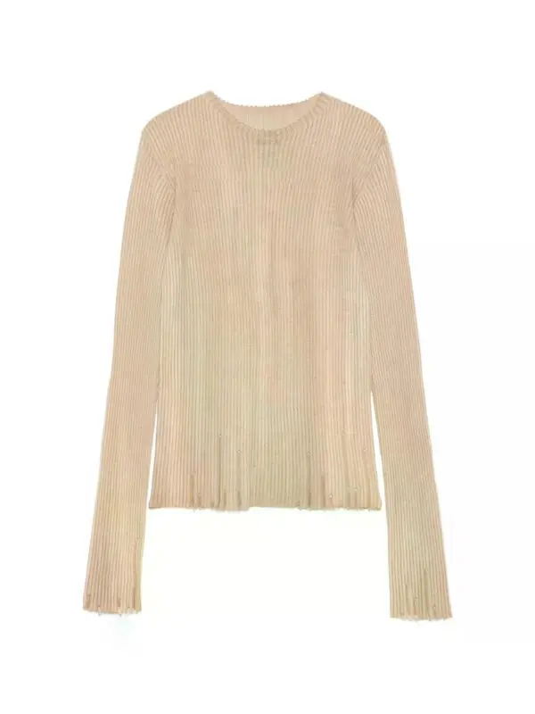 UMA WANG Ribbed Frayed Blouse
