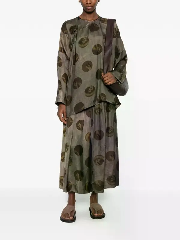UMA WANG Printed Midi Skirt - Grey