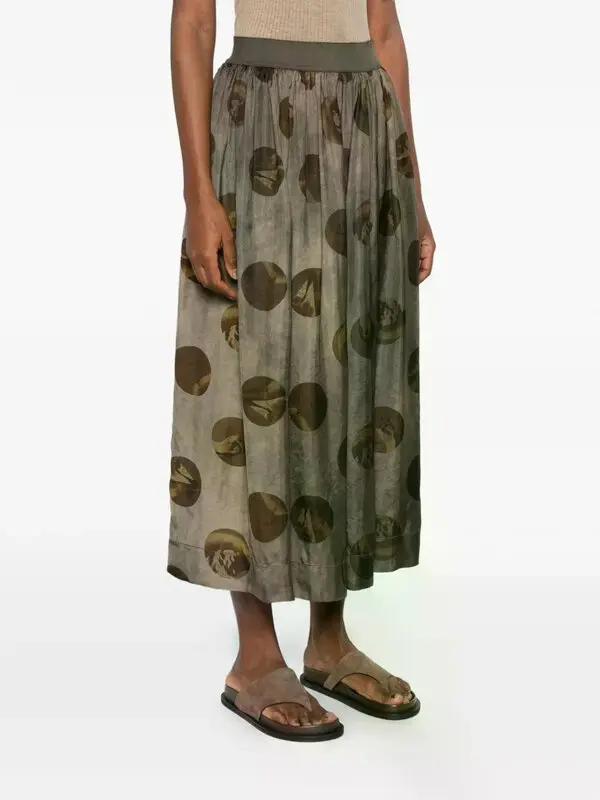 UMA WANG Printed Midi Skirt - Grey