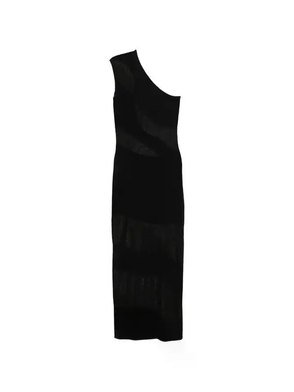 Federica Tosi Panelled One-shoulder Midi Dress - Black
