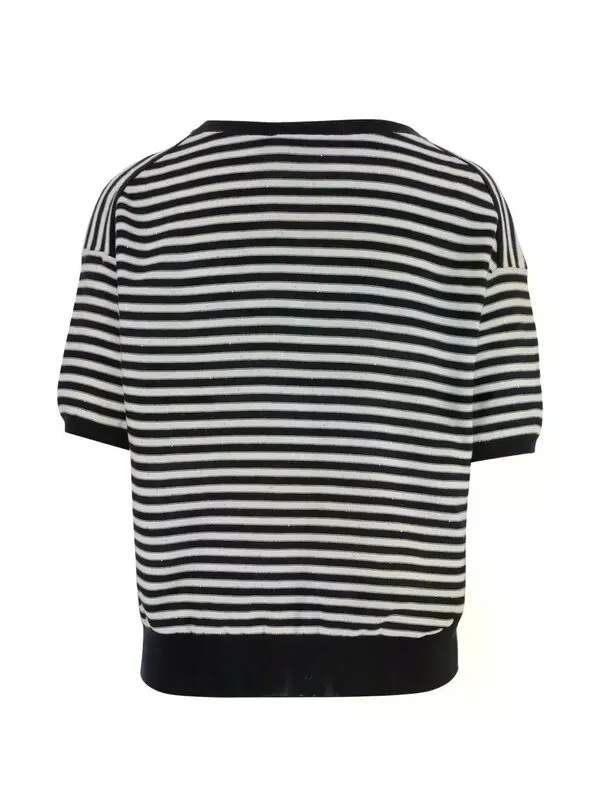 Bruno Manetti Striped Crew-neck Sweater - Black