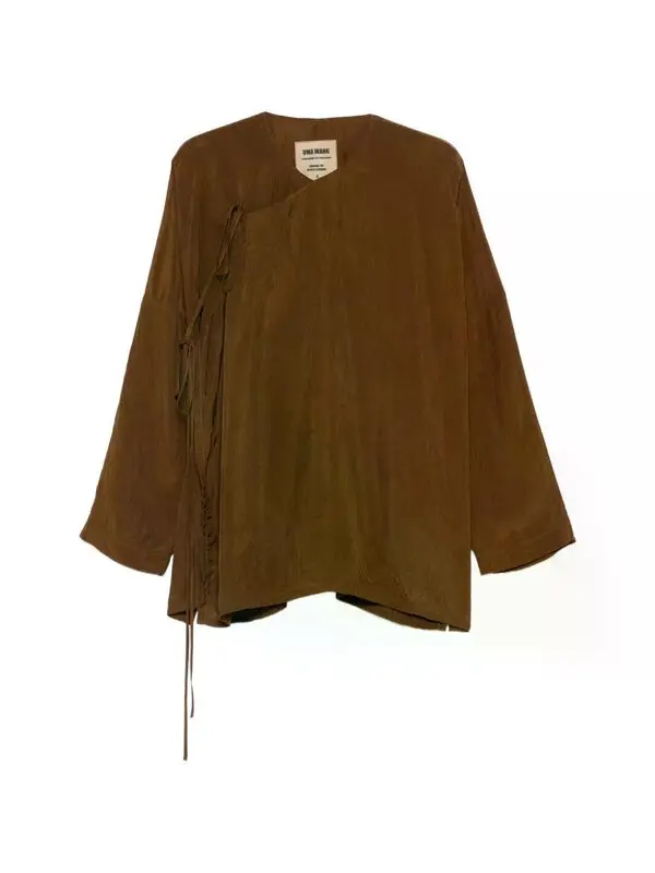 UMA WANG Tie-detailed Blouse - Brown
