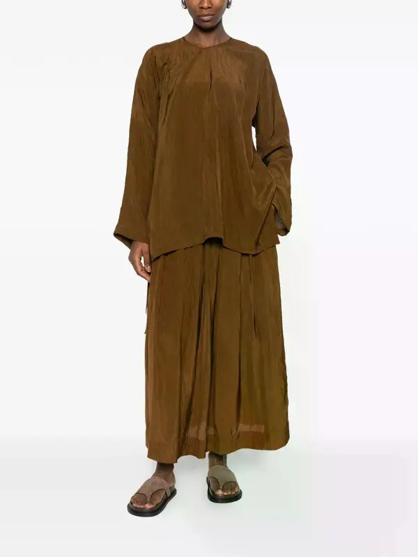 UMA WANG Tie-detailed Blouse - Brown