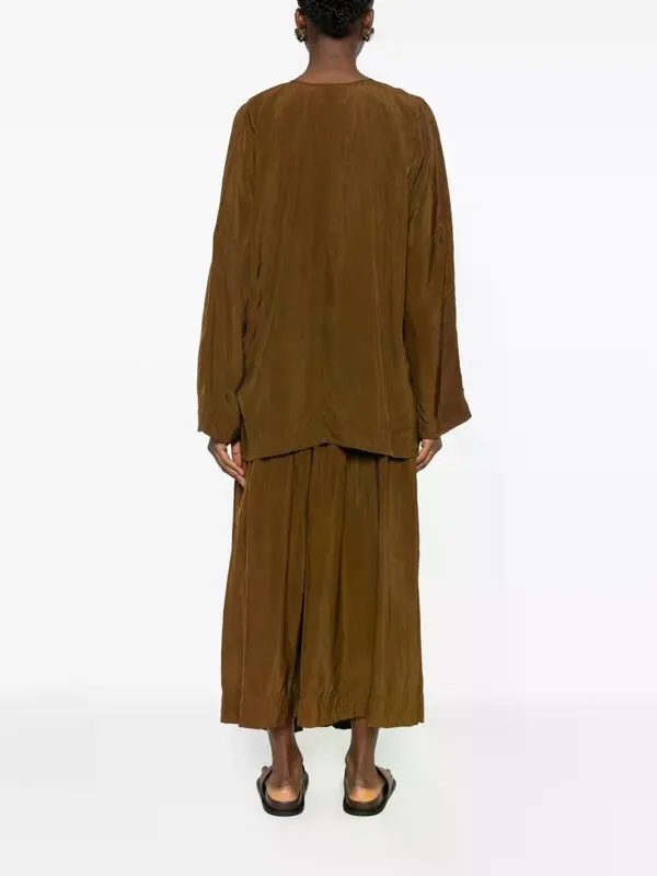 UMA WANG Tie-detailed Blouse - Brown