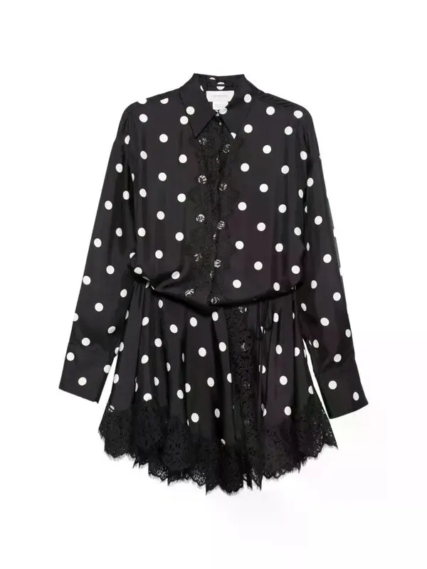Sportmax Polka Dot Lace Dress - Black