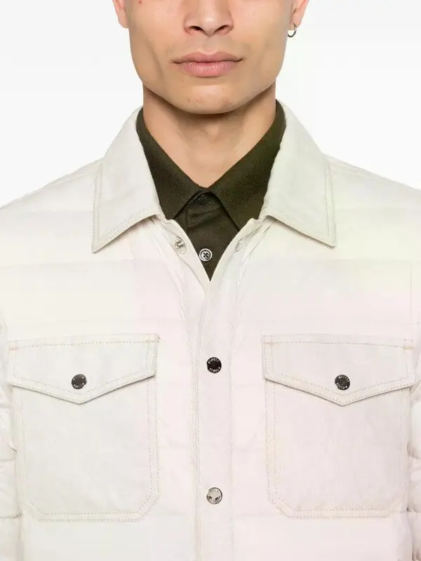 MOORER Buttoned Quilted Jacket - Neutrals